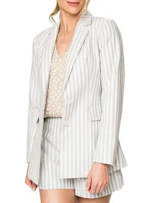 GIBSONLOOK Striped Blazer Neutral Blue Stripe