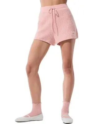 Alo Yoga Cashmere High-waist Waffle Short - Pink Quartz
