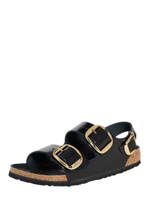 BIRKENSTOCK Milano Big Buckle Sandals - High Shine Black