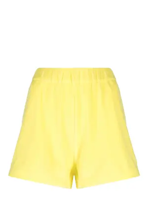 Moncler Logo-patch Terry-cloth Shorts - Yellow