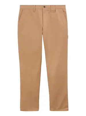 Burberry Cotton Straight-leg Trousers - Neutrals
