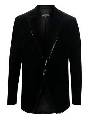 Dsquared2 Sequined-trim Velvet Blazer - Black