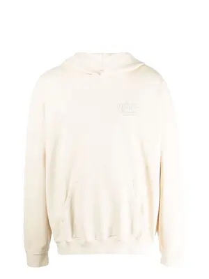 SPORTY & RICH Logo-print Cotton Hoodie - Neutrals