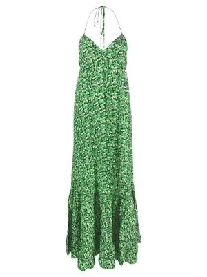 Remain Birger Christensen Floral-print Halterneck Maxi Dress - Green
