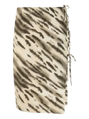 Remain Birger Christensen Tiger-print Skirt - Brown