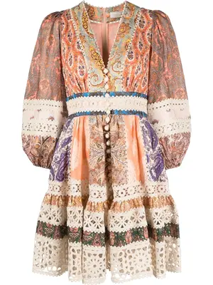 ZIMMERMANN Devi Paisley-Print Linen Minidress