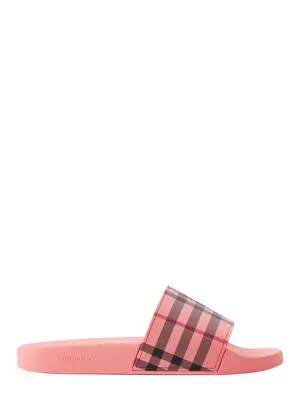 Burberry Check-Print Flat Slides Pink