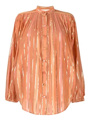 ZIMMERMANN Striped Cotton-Blend Blouse