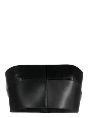Roberto Cavalli Strapless Leather Bandeau Top - Black
