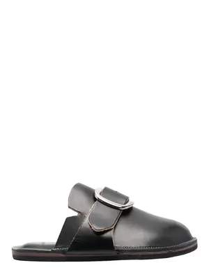 YOUTHS IN BALACLAVA Leather Slippers With Decorative Buckle