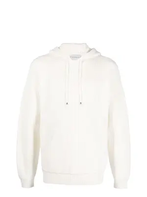 Drole De Monsieur Logo-embroidered Waffle-knit Hoodie - White