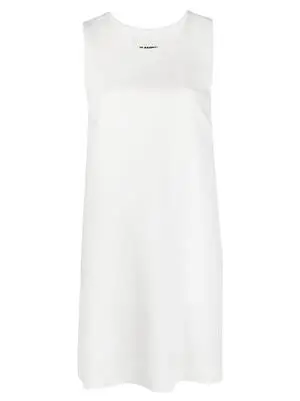 JIL SANDER Sleeveless Shift Mini Dress - White