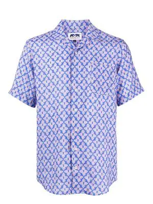 Love Brand & Co. Graphic-print Linen Shirt - Blue