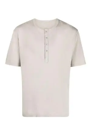 TEN C Cotton Henley T-shirt - Neutrals