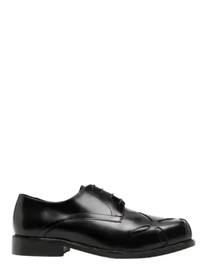 STEFAN COOKE Embroidered Leather Derby Shoes - Black