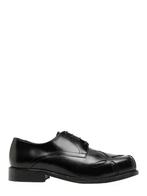 STEFAN COOKE Embroidered Leather Derby Shoes - Black
