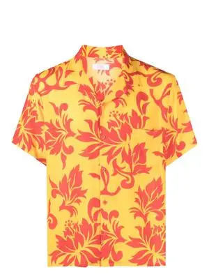 ERL Tropical Floral Print Short-sleeve Shirt - Yellow