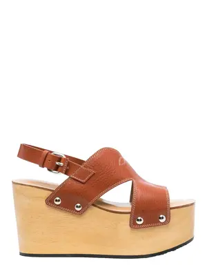 Sartore Toscano 100mm Wedge Sandals - Brown