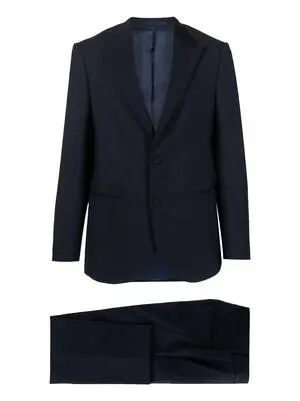D4.0 Single-breasted Wool Suit - Blue