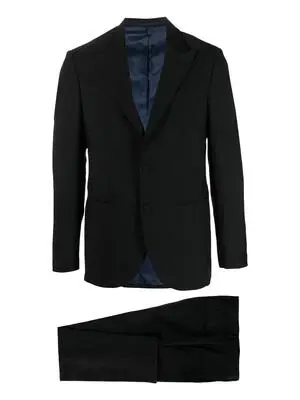D4.0 Single-breasted Wool Suit - Black