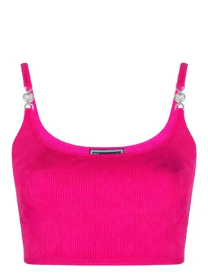 Versace La Greca Medusa '95 Knitted Crop Top - Pink