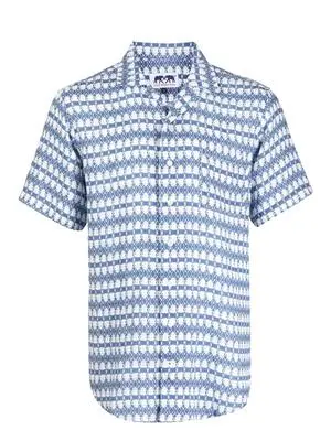 Love Brand & Co. Graphic-print Linen Shirt - Blue