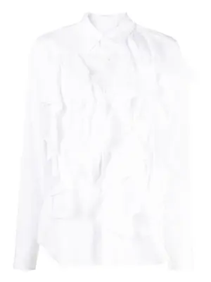 Comme Des Garçons Ruffled Cotton Shirt - White
