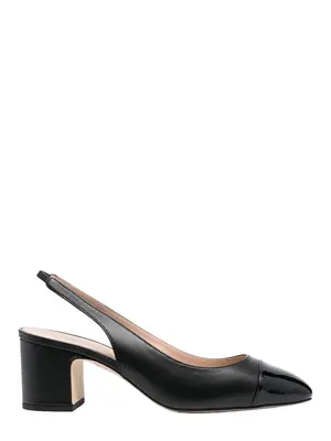 SCAROSSO 65mm Leather Slingback Pumps - Black