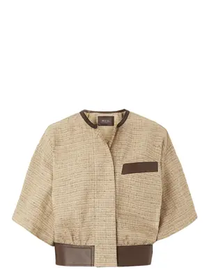 LORO PIANA Loro Piana Lyron Leather-Trimmed Linen Jacket