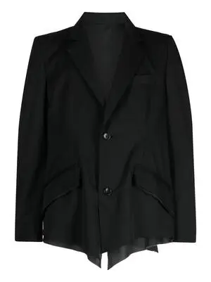 SULVAM Sulvam Asymmetric Wool Blazer