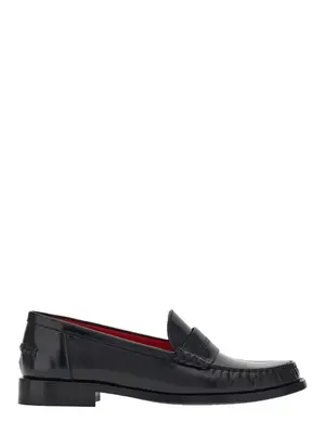 FERRAGAMO Debossed-logo Leather Loafers - Black