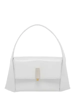 FERRAGAMO Small Geometric Leather Shoulder Bag - White
