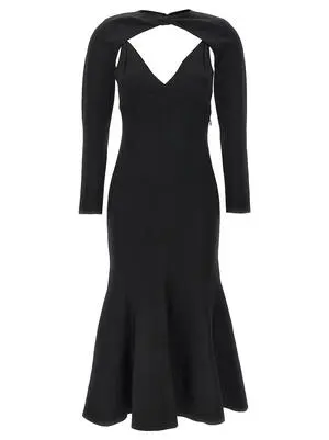 Roland Mouret Stretch Knit Midi Dress - Black