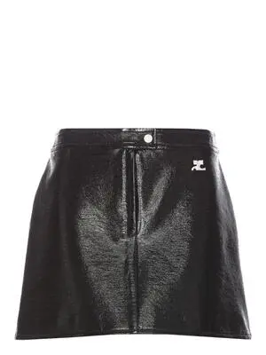 COURREGES Reedition Vinyl Mini Skirt - Black