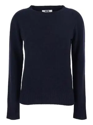 GRIFONI Crewneck Wool Sweater With Ribbed Trim