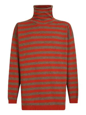 LARDINI Alpaca Wool-blend High Neck Sweater - Orange