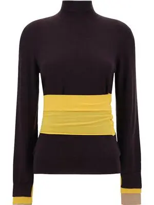 Fendi Fendi Wool Turtleneck Sweater Brown
