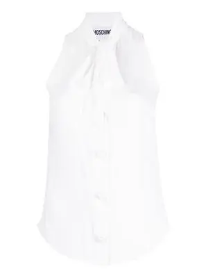 MOSCHINO Sleeveless Pussy-Bow Blouse
