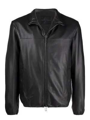 Emporio Armani Leather Jacket Black