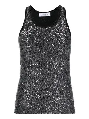 Fabiana Filippi Sequin Embellished Tank Top - Black