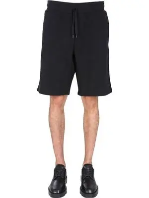 Moschino Bermuda Shorts With Logo Embroidery - Black