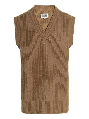 MAISON MARGIELA V-neck Vest - Beige