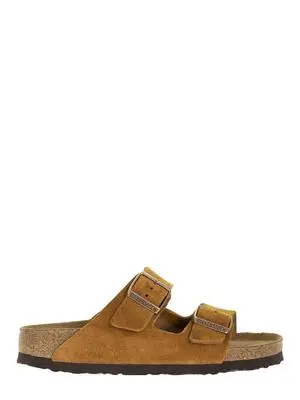 BIRKENSTOCK Arizona Suede Leather Slippers - Mink