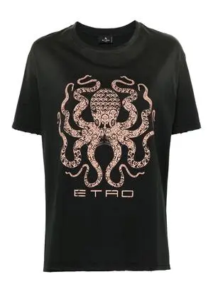 Etro Etro Logo-Print T-Shirt Black
