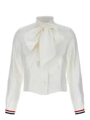 THOM BROWNE Silk Shirt With Grosgrain Cuffs