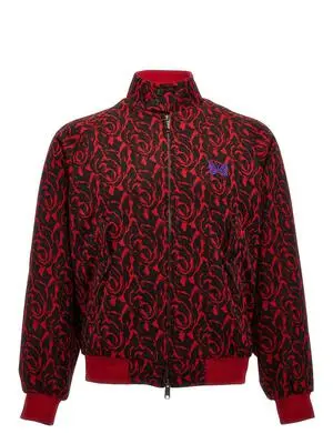 BARACUTA Jacquard Needles' Bomber Jacket - Red