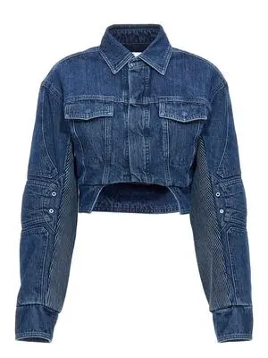 OFF-WHITE Off-White Motorcycle Cropped Denim Jacket