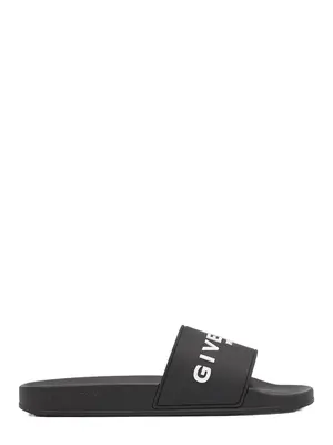 Givenchy Logo Slide Sandals - Black