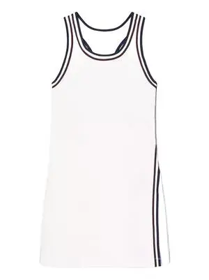 Tory Burch Performance Jersey Side-slit Tennis Dress - Snow White/tory Navy