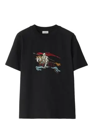 Burberry Burberry Knight Cotton T-Shirt Black